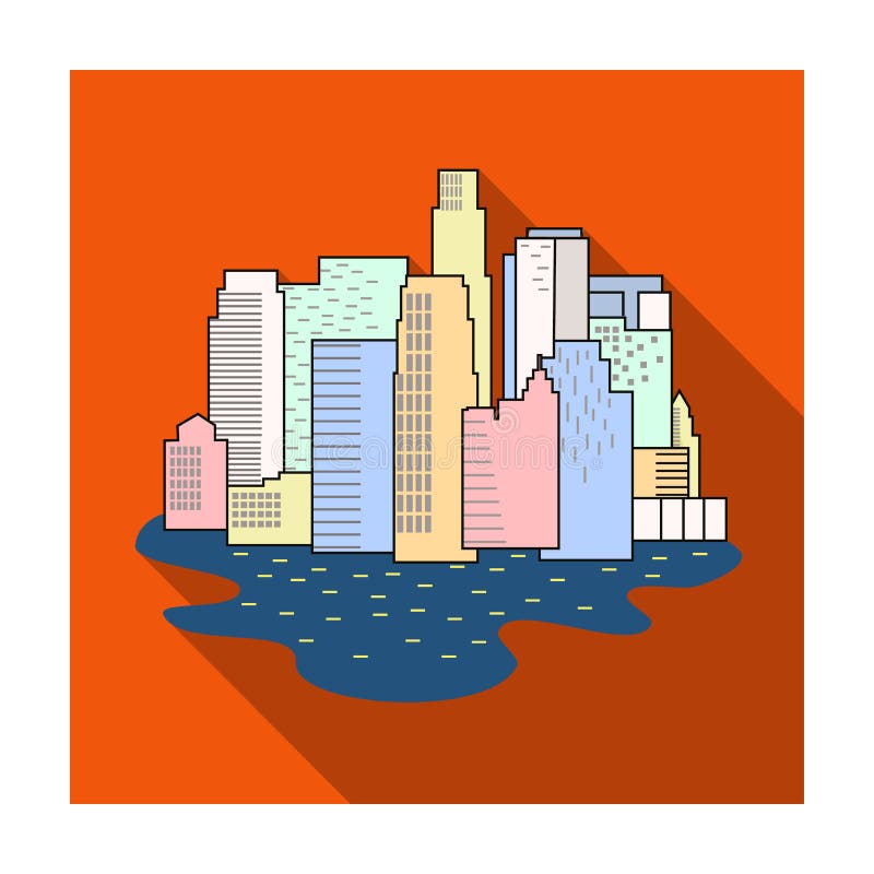 Megalopolis Icon in Cartoon Style Isolated on White Background ...