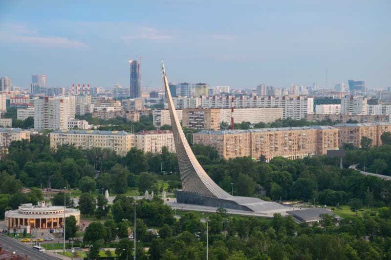 Megalopolis Panorama with Obelisk Conquerors of Stock Photo - Image of ...