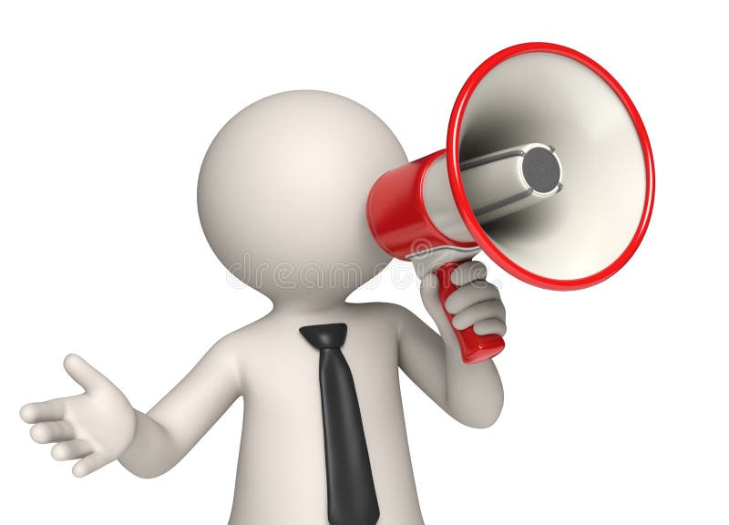 Megaphone - 3d man stock illustration. Illustration of executive - 20092102