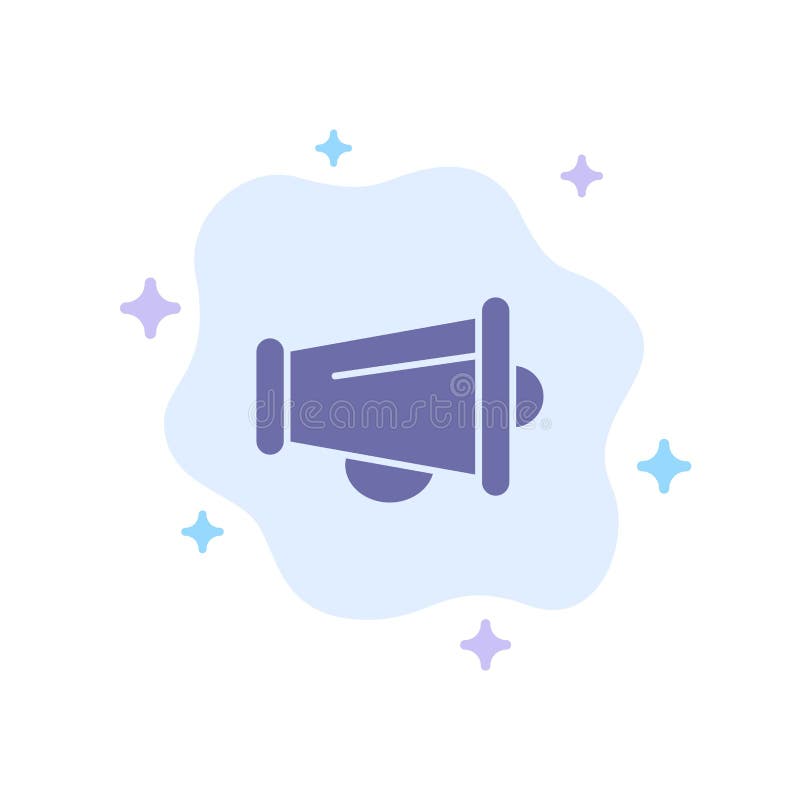 Megaphone, Announce, Marketing, Speaker Blue Icon on Abstract Cloud ...