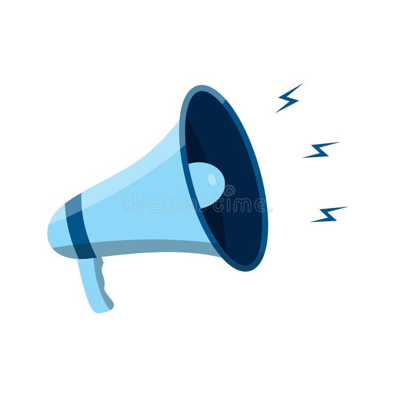 Megaphone Announcement Loudspeaker Flat Vector Illustration Stock ...