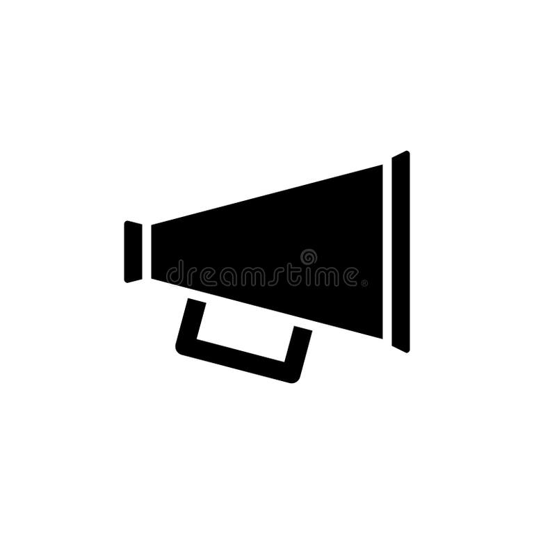 Megaphone, Announcement Loudspeaker Solid Flat Vector Icon Isolated on ...