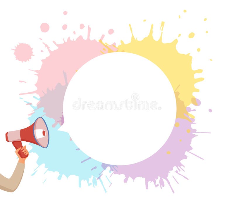 Megaphone Announcement Vector Cartoon Style Illustration with Speech ... Megaphone Announcement Vector Cartoon Style Illustration with Speech ...