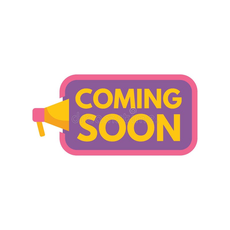 Megaphone Announcing Coming Soon Promotion Banner Stock Vector ...