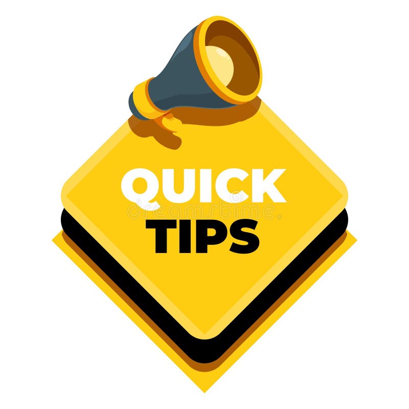 Megaphone Announcing Quick Tips on Yellow Sign Stock Vector ...