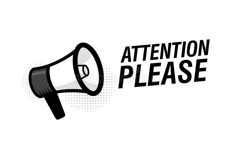 Megaphone with Attention Please Speech Bubble. Loudspeaker Stock Vector ...