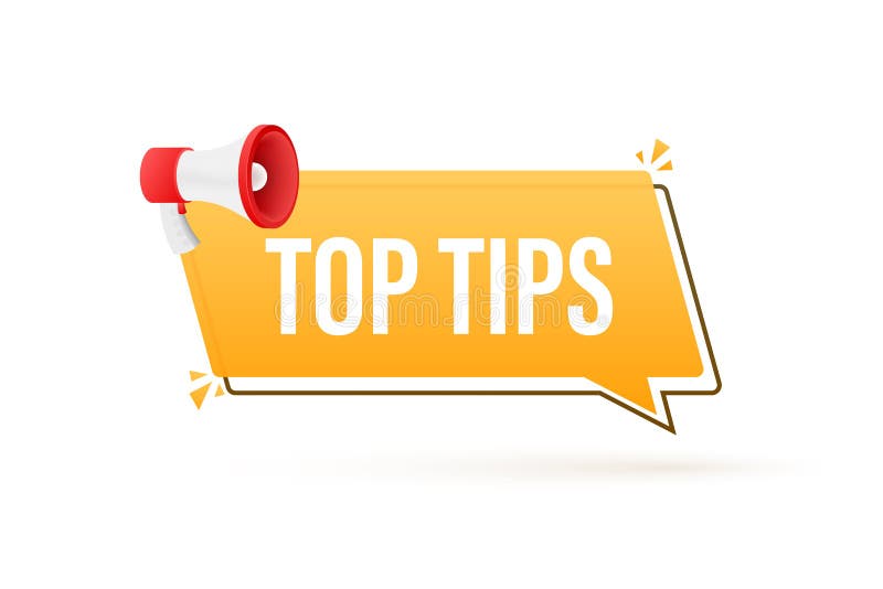 Megaphone Banner with Text Top Tips. Vector Illustration. Stock Vector ...