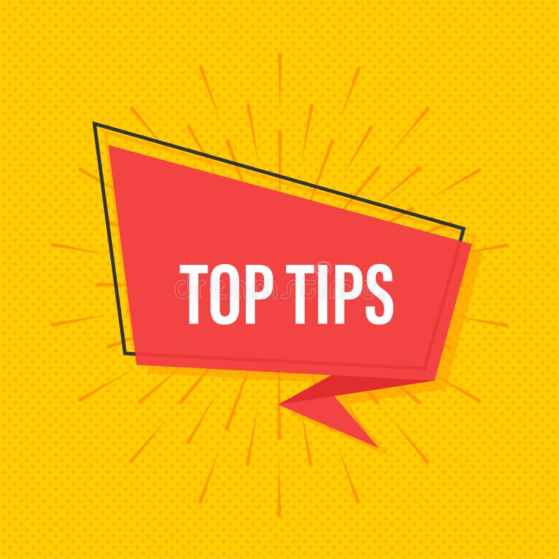 Megaphone Banner with Text Top Tips. Vector Illustration Stock Vector ...