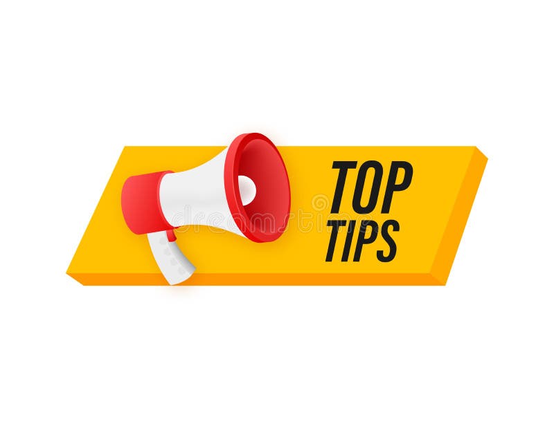 Megaphone Banner with Text Top Tips. Vector Illustration Stock Vector ...