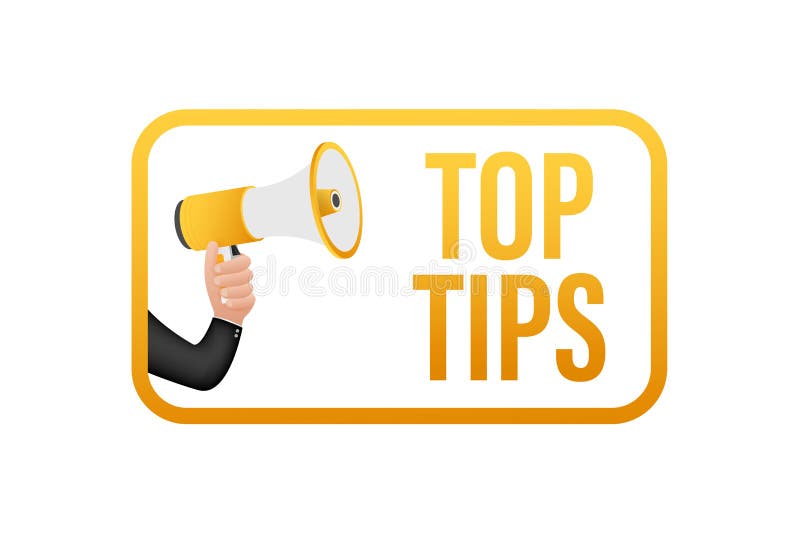 Megaphone Banner with Text Top Tips. Vector Illustration Stock Vector ...