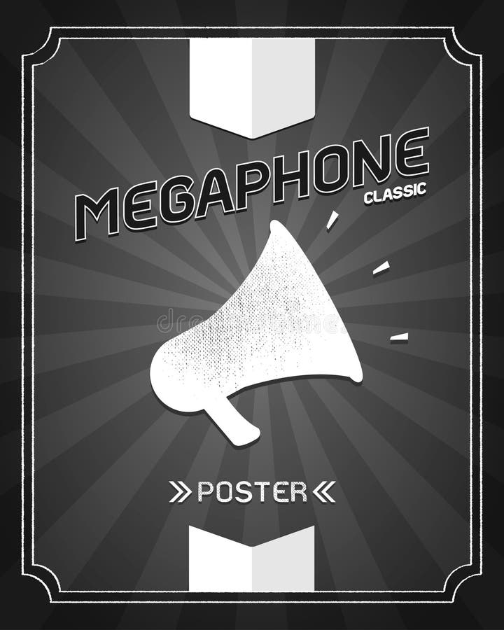Megaphone Blackboard Poster Design Stock Vector - Illustration of ...