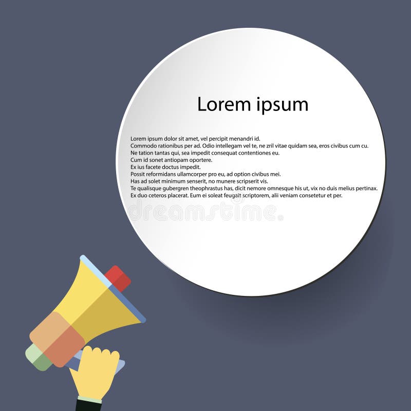 Megaphone with Blank Bubble Speech. Stock Vector - Illustration of ...