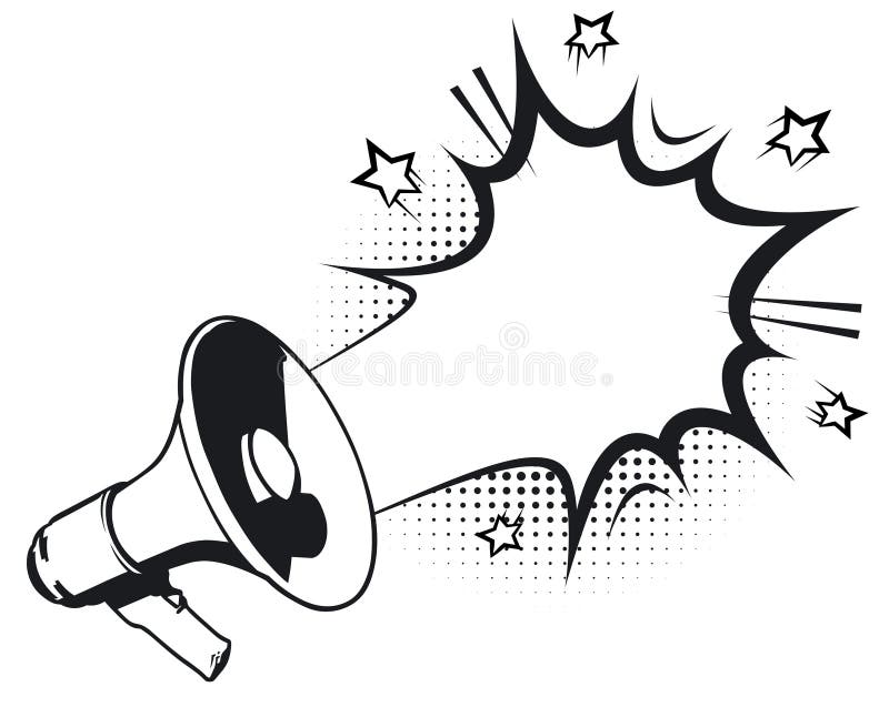Megaphone with Blank Speech Bubble and Empty Copy Space for Text ...
