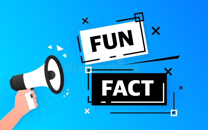 Megaphone Blue Banner with Fun Fact Sign. Vector Illustration Stock ...