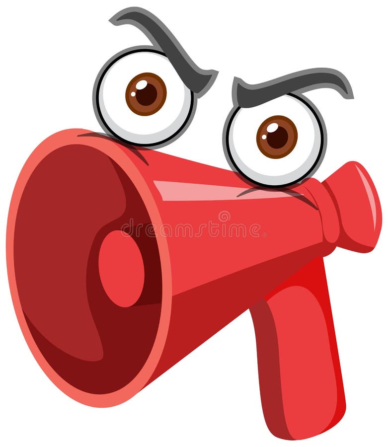 Megaphone Cartoon Character with Facial Expression Stock Vector ...