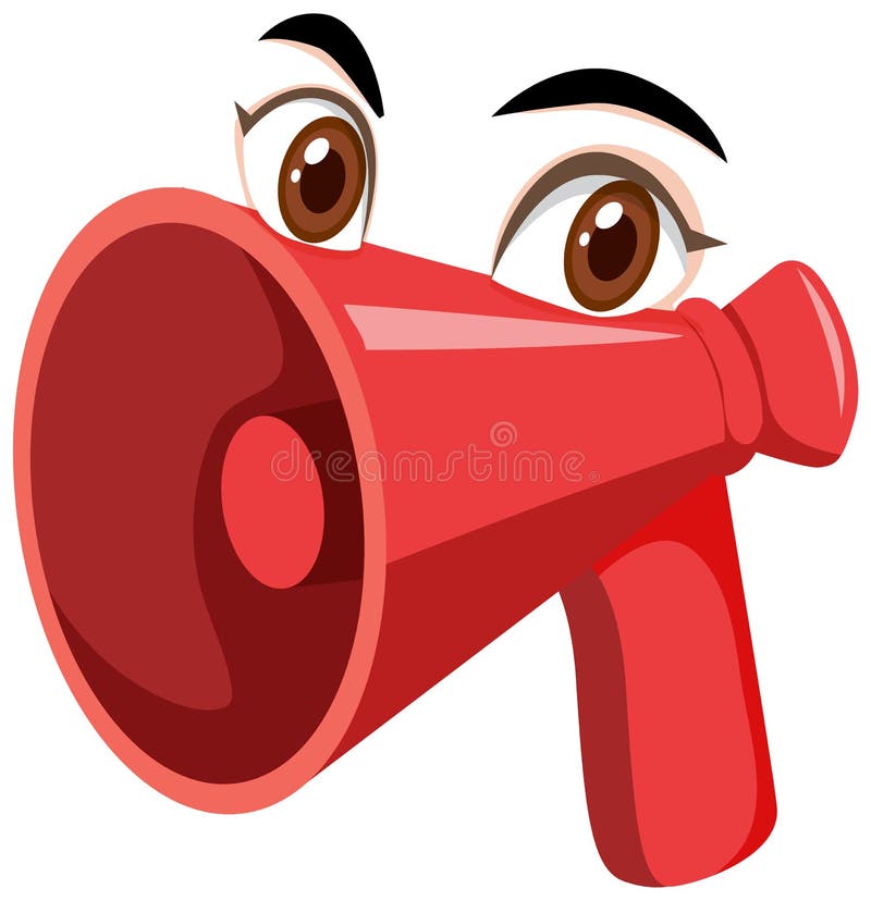 Megaphone Cartoon Character with Facial Expression Stock Vector ...