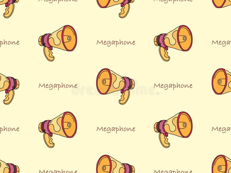 Megaphone Seamless Pattern on Orange Background Stock Illustration ...