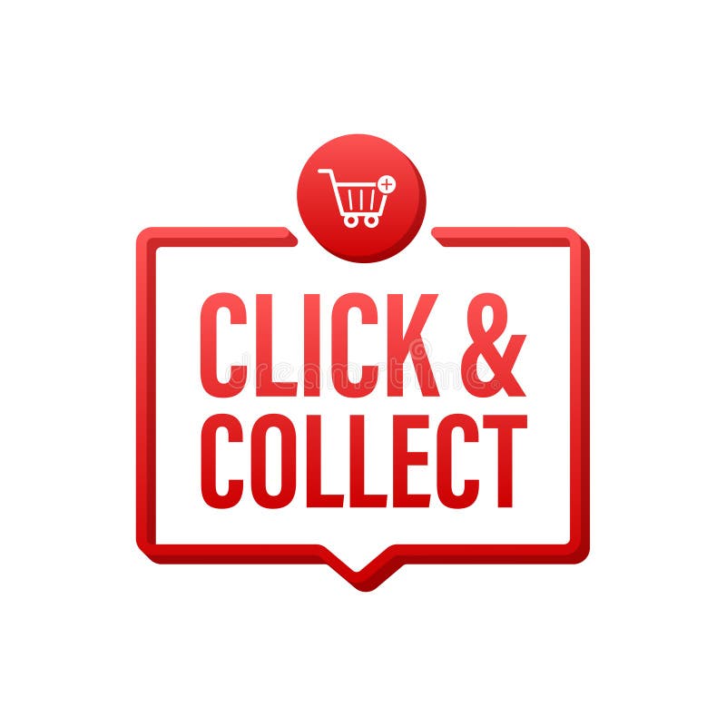 Megaphone Click and Collect Banner. Flat Style. Website Vector Icon ...