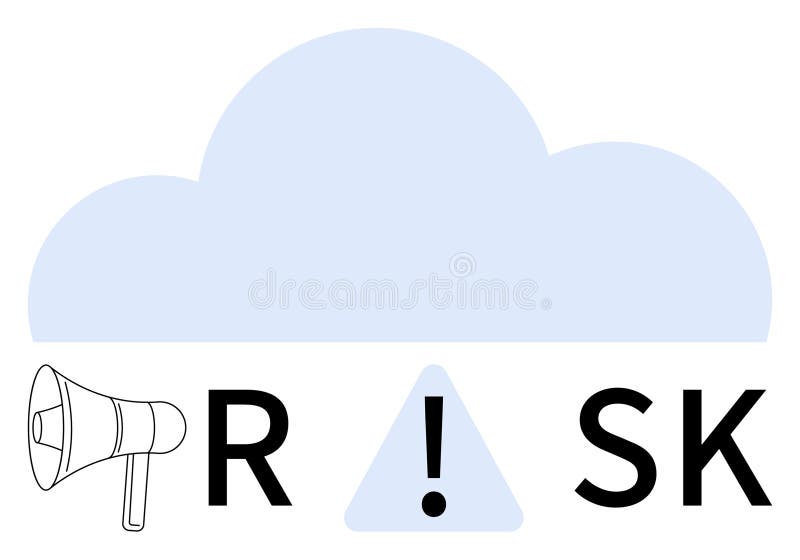Megaphone, Cloud, and Hazard Triangle Forming the Word RISK Highlight ...