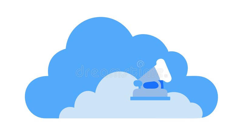 Megaphone in Cloud, Voice Data and Cloud Services Icon, Vector Design ...