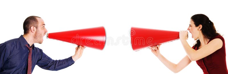 Woman and Megaphone stock photo. Image of shout, noisy - 4695490