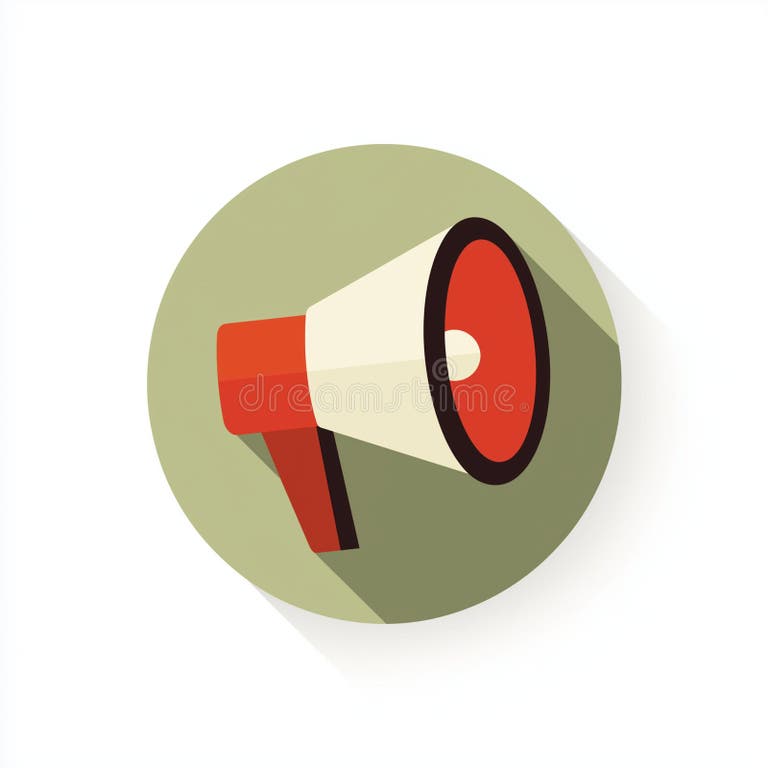 Megaphone Communication Tool in Circular Design Stock Illustration ...