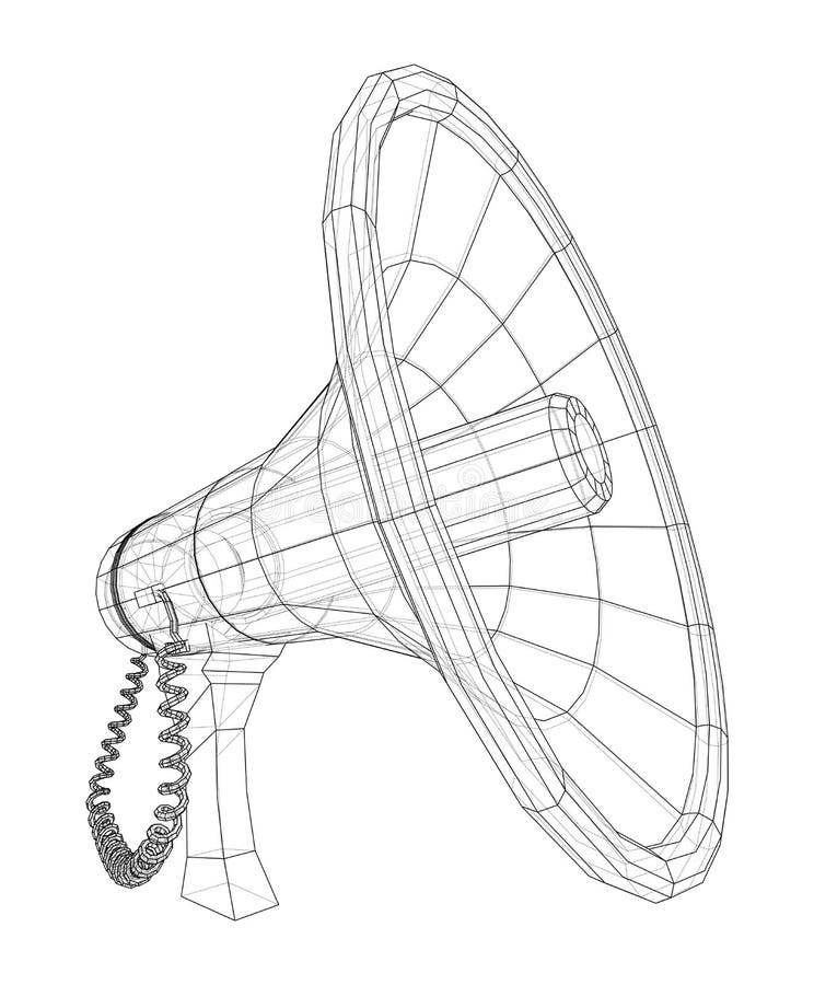 Megaphone Concept Outline. Vector Stock Vector - Illustration of megaphone, emergency: 194930035