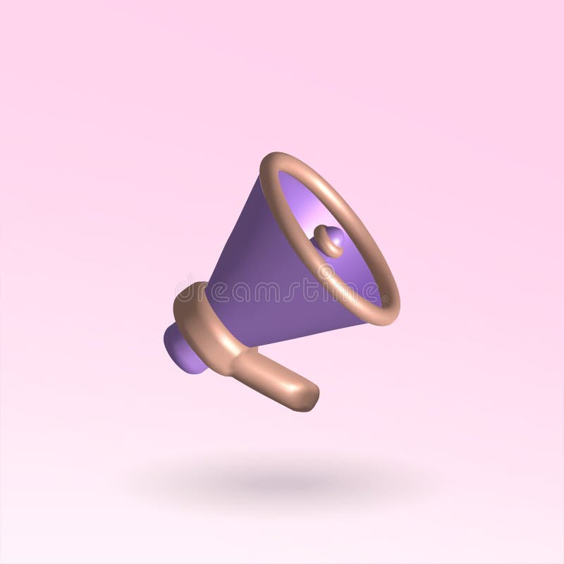 Megaphone 3d Icon. Pink Megaphone 3d Illustration Stock Illustration ...