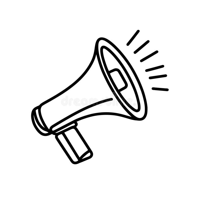 Megaphone Drawing Spreading Information and Communication Stock Vector ...