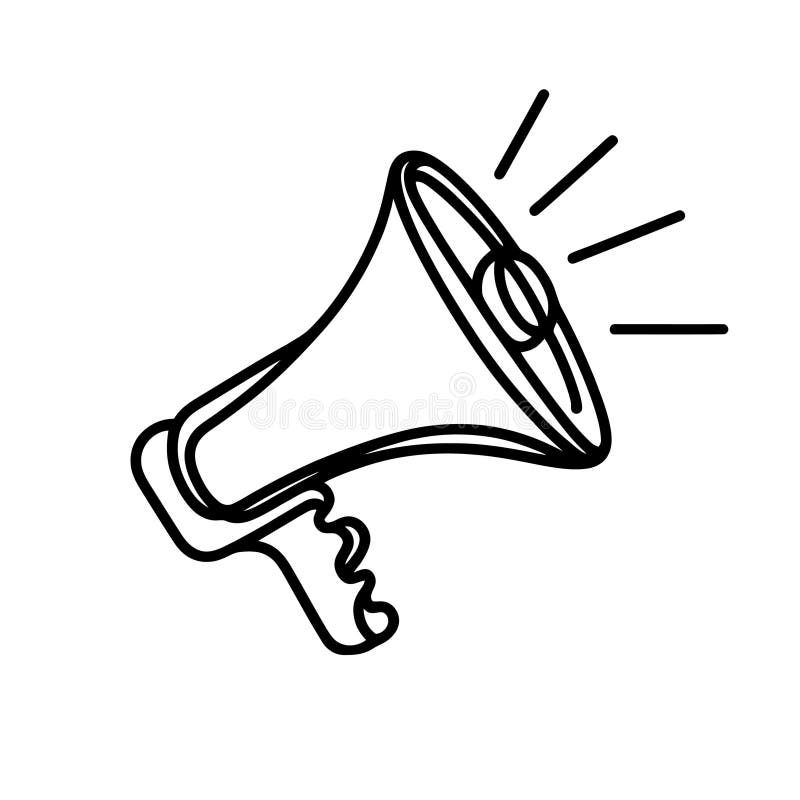 Megaphone Drawing Spreading Information and Communication Stock ...
