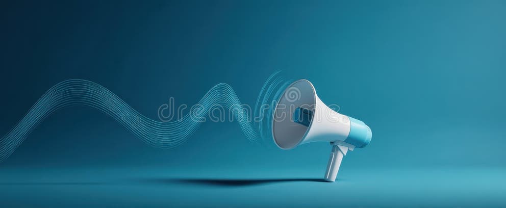 The Megaphone Emitting Sound Waves in a Modern Digital Environment.AI ...