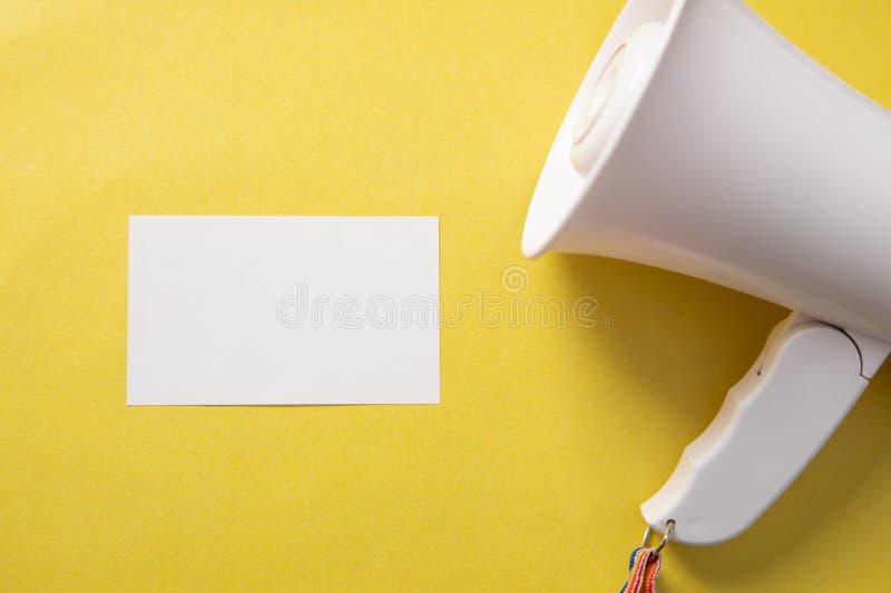 Megaphone with a Empty Business Card for Your Text Stock Photo - Image ...
