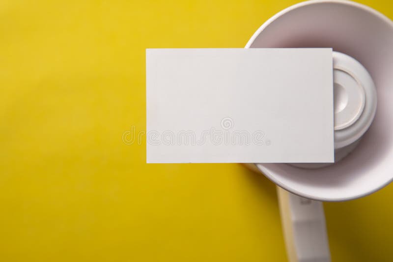 Megaphone with a Empty Business Card for Your Text Stock Image - Image ...