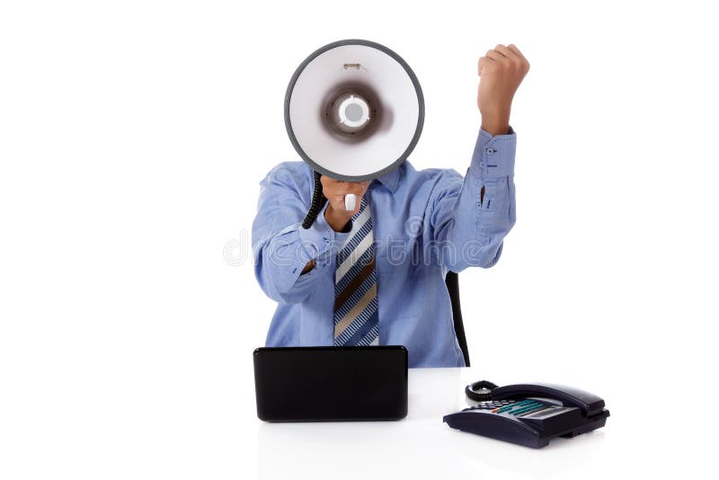Megaphone Face Young African American Businessman Stock Photos - Free ...