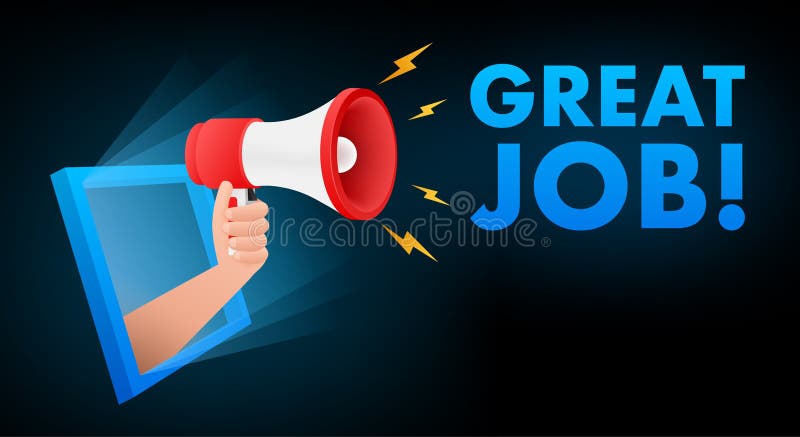 Megaphone with Great Job. Megaphone Banner. Web Design. Stock Vector ...
