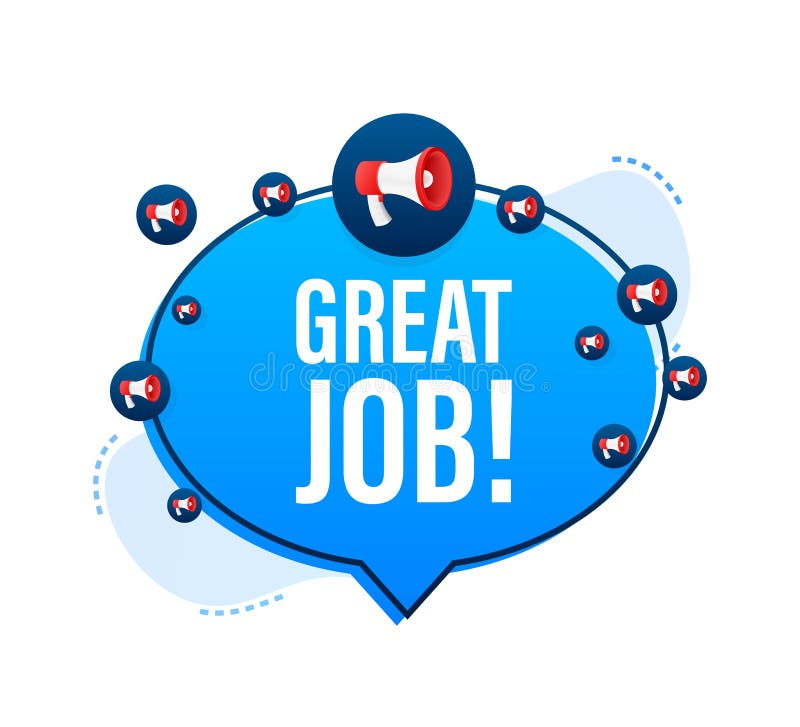 Megaphone with Great Job. Megaphone Banner. Web Design. Vector Stock ...