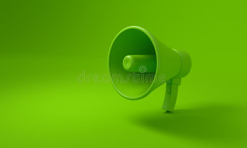 Megaphone on Green Background, Sustainability Concept Stock ...