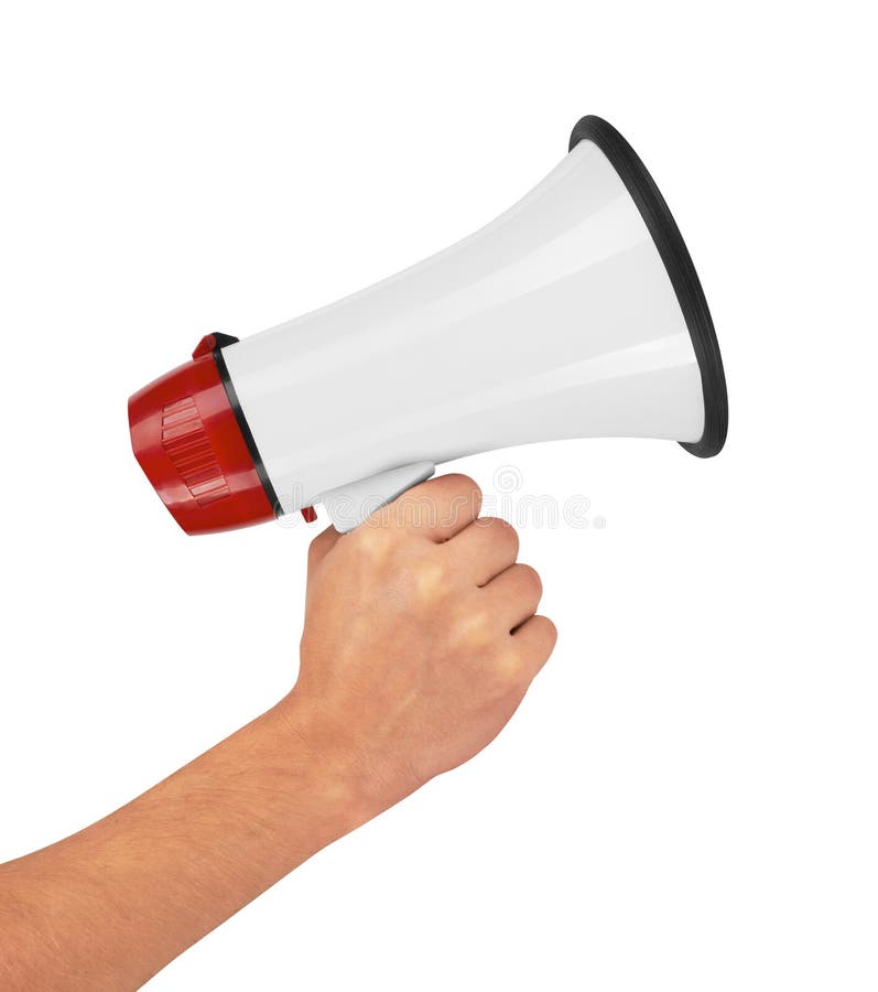 Megaphone stock photo. Image of loudspeaker, hand, megaphone - 45949146