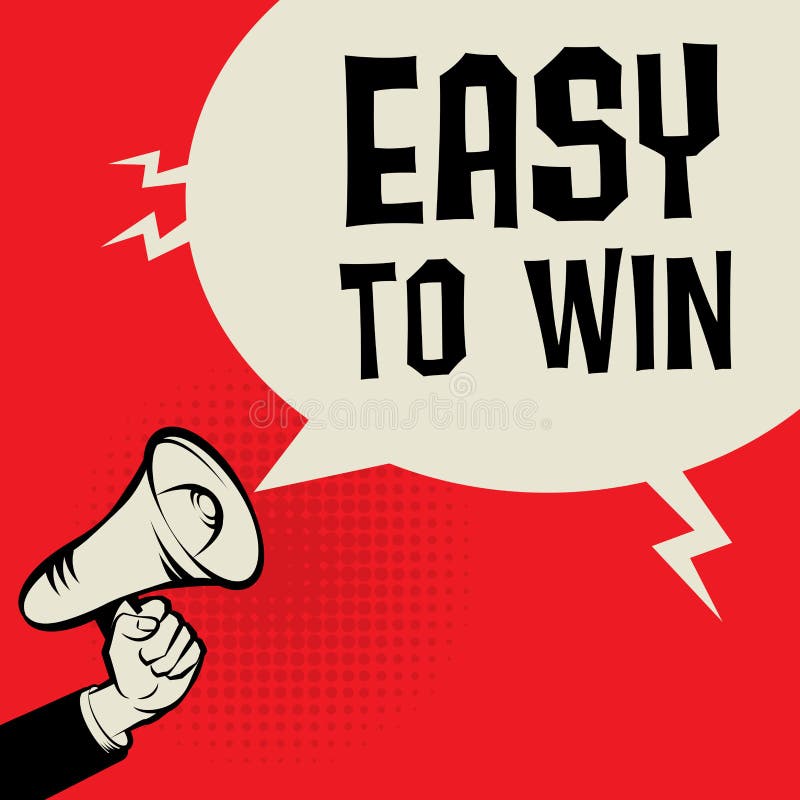 Megaphone Hand, Business Concept with Text Easy To Win Stock Vector ...