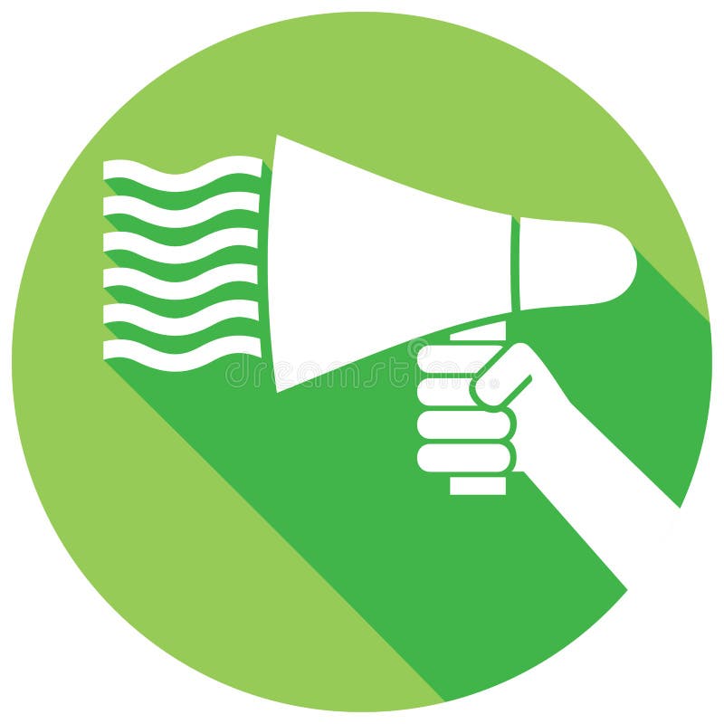 Megaphone in Hand Flat Icon Stock Vector - Illustration of leadership ...