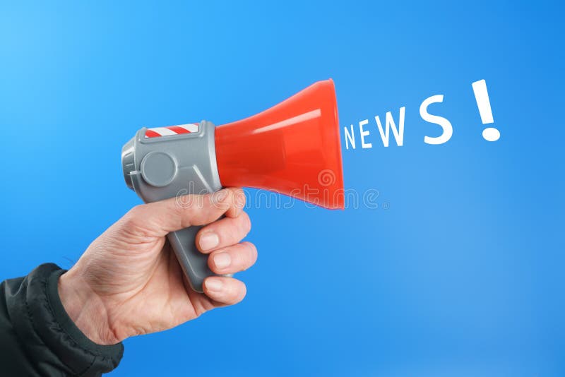 Megaphone in Hand and News Concept Stock Image - Image of message ...