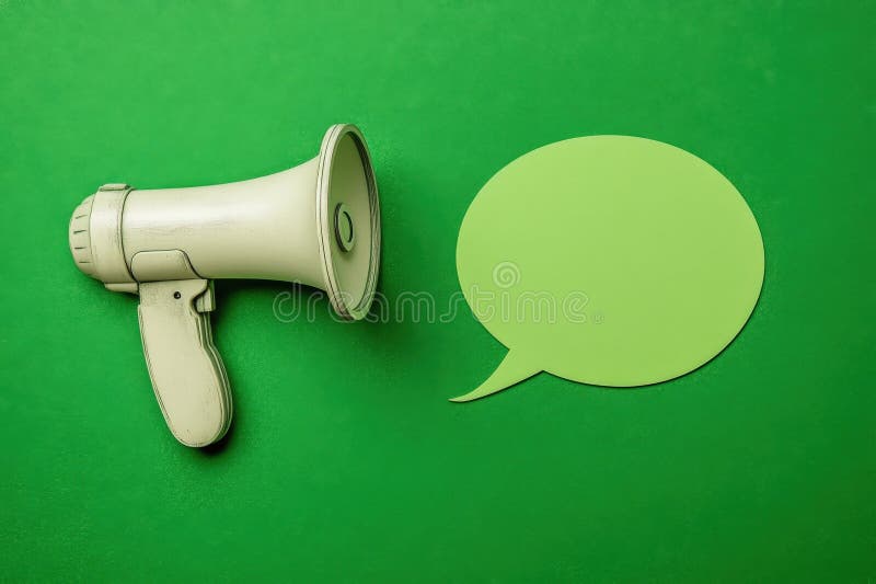 A Megaphone with a Handle Hangs on a Wall Stock Image - Image of handle ...