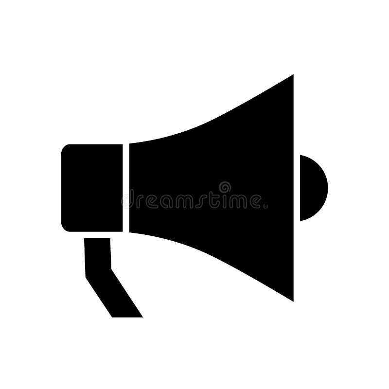 Megaphone Icon. Black Vector Megaphone Sign Stock Vector - Illustration ...