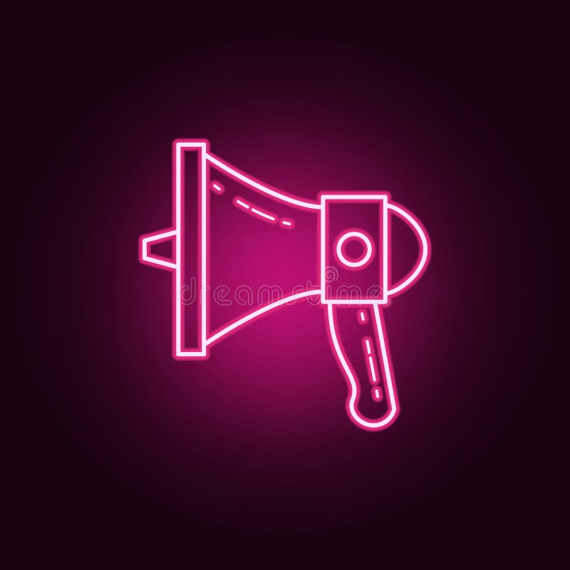 Megaphone Icon. Elements of Media in Neon Style Icons Stock ...