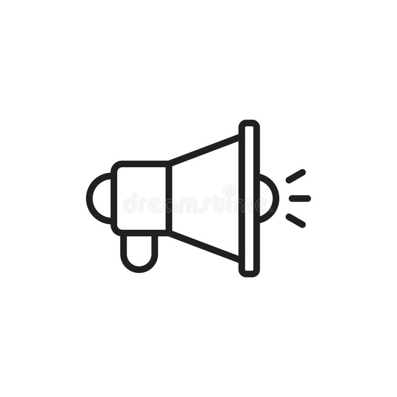Megaphone Icon Simple Thin Outline Stock Vector - Illustration of icon ...