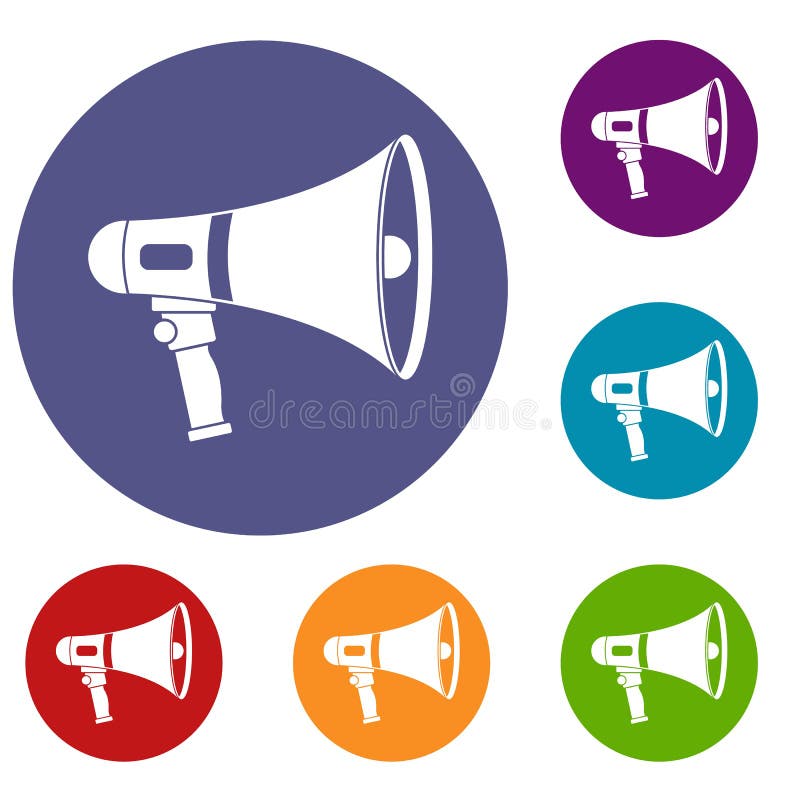 Megaphone icons set stock vector. Illustration of broadcast - 96649391