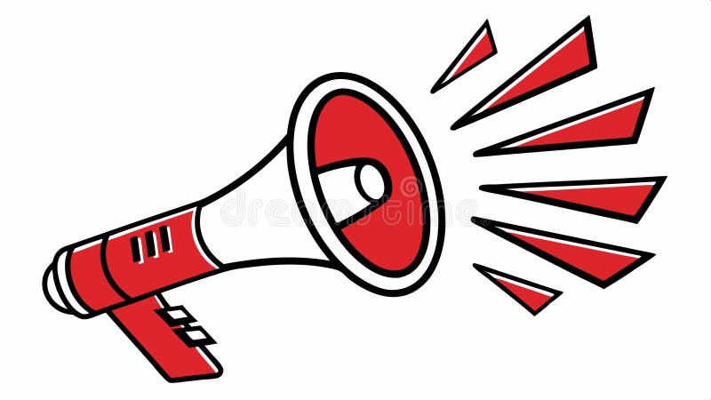 Megaphone Illustration, Announcement and Public Speaking Tool Vector ...