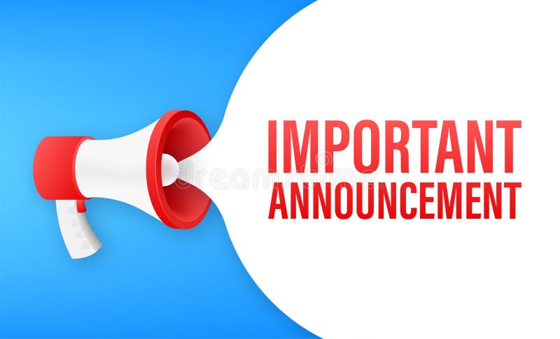 Banner with Important Announcement. Blue Important Announcement Sign ...