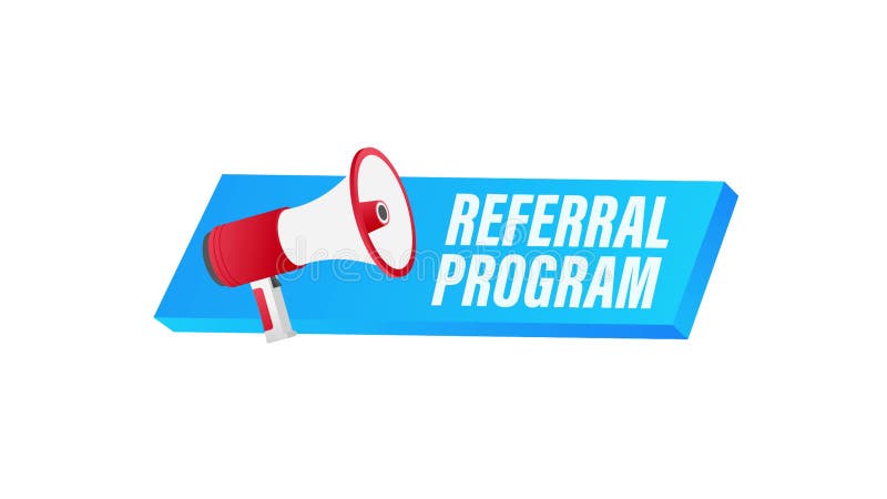 Megaphone Label with Referral Program. Megaphone Banner. Web Design ...