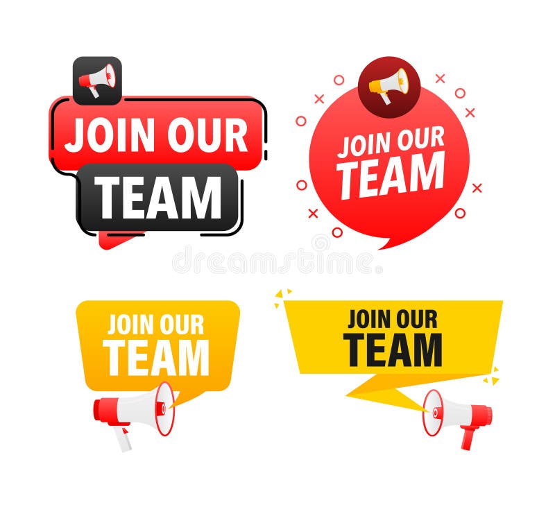 Megaphone Label Set with Text Join Our Team. Join Our Team Announcement ...